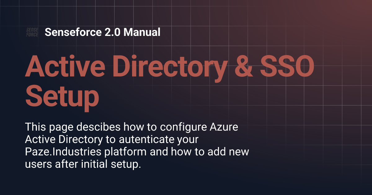 Active Directory & SSO Setup | Senseforce 2.0 Manual